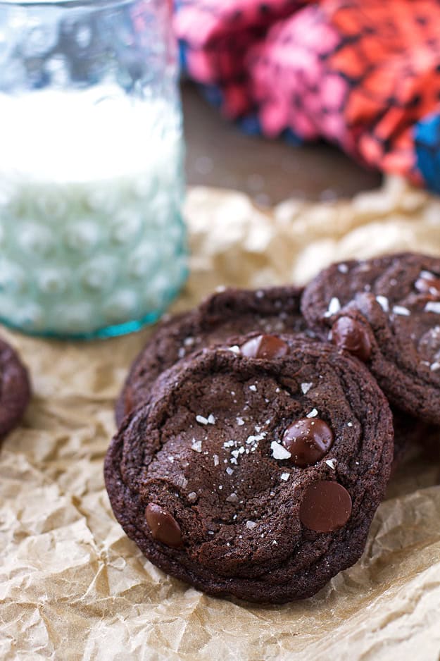 Salted Rolo Stuffed Chocolate Cookies Recipe | Little Spice Jar