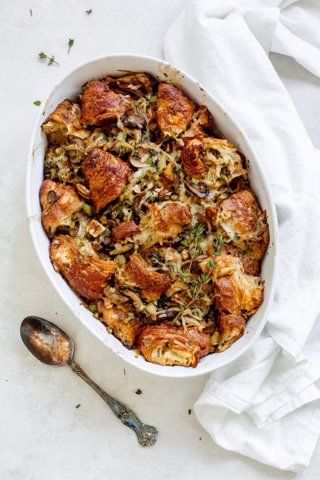 Savory Caramelized Onion Croissant Stuffing Recipe | Little Spice Jar