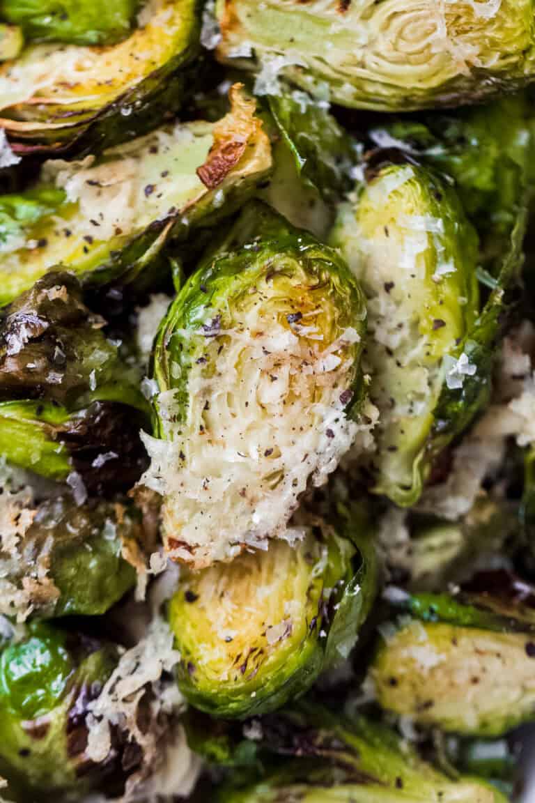 Cacio E Pepe Brussels Sprouts (Air Fryer + Oven) Recipe - Little Spice Jar