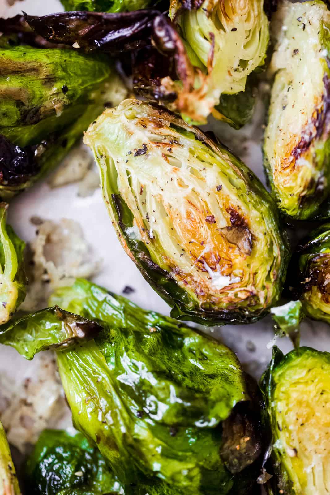 Cacio E Pepe Brussels Sprouts (Air Fryer + Oven) Recipe - Little Spice Jar