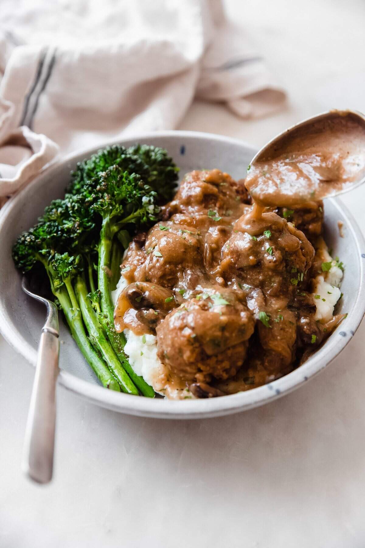 Salisbury Steak Meatballs in Mushroom Gravy Recipe | Little Spice Jar