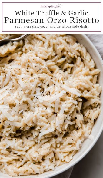 Garlic Parmesan Orzo Risotto Recipe | Little Spice Jar