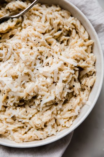 Garlic Parmesan Orzo Risotto Recipe | Little Spice Jar