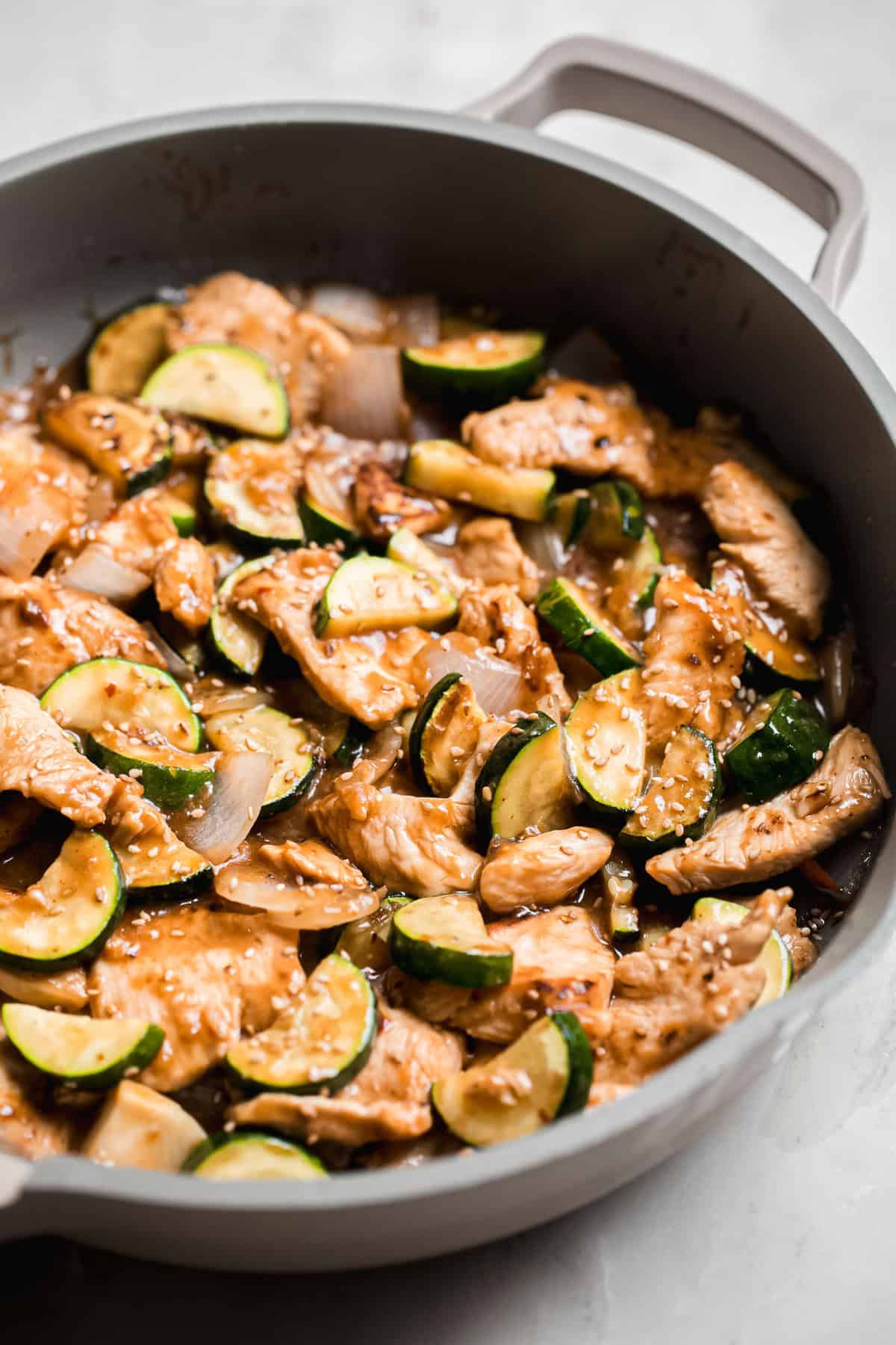 Ponzu Zucchini Stir Fry with Chicken Recipe | Little Spice Jar