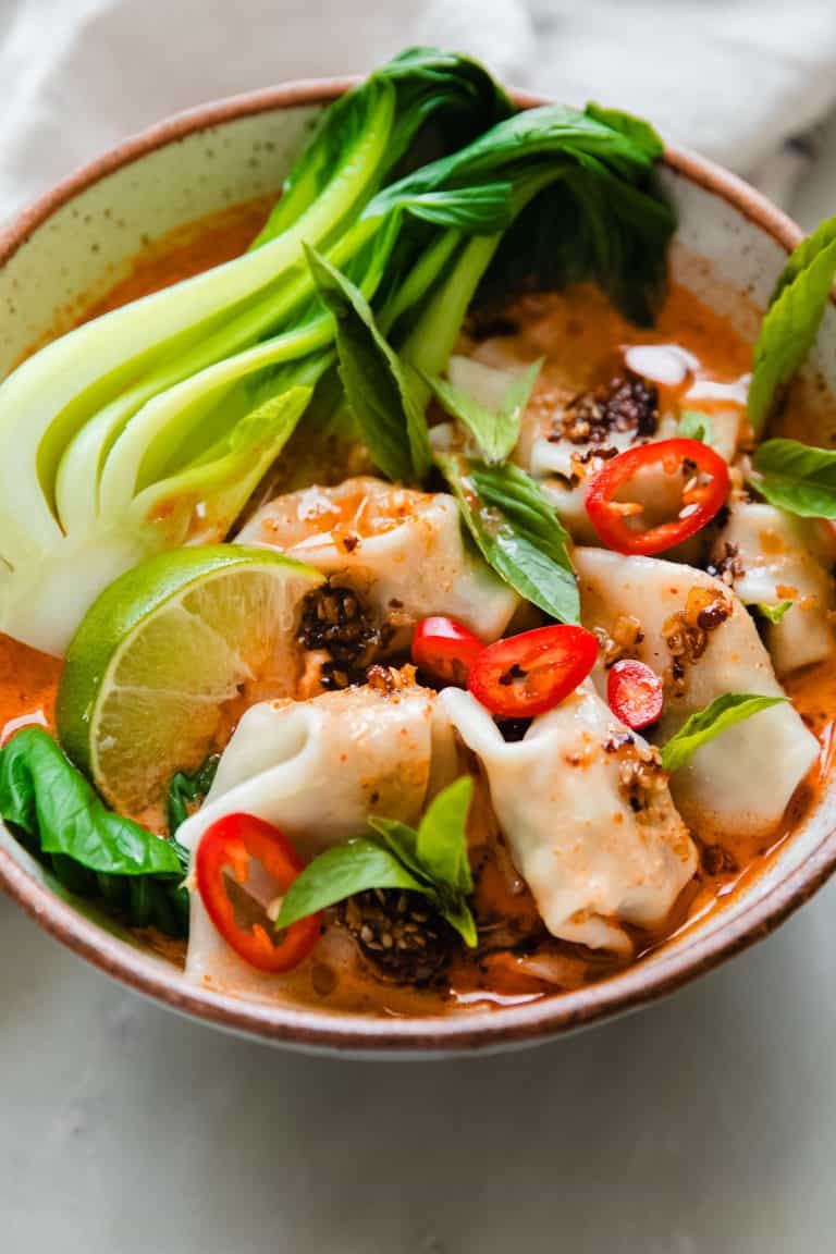 Red Curry Wonton Soup Recipe | Little Spice Jar